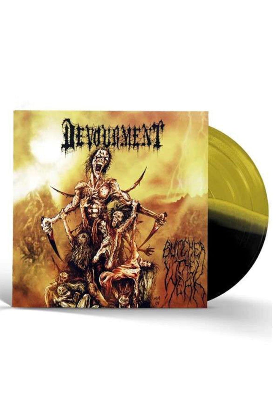 Devourment - Butcher the Weak Yellow and Black Split - Colored Vinyl | Impericon