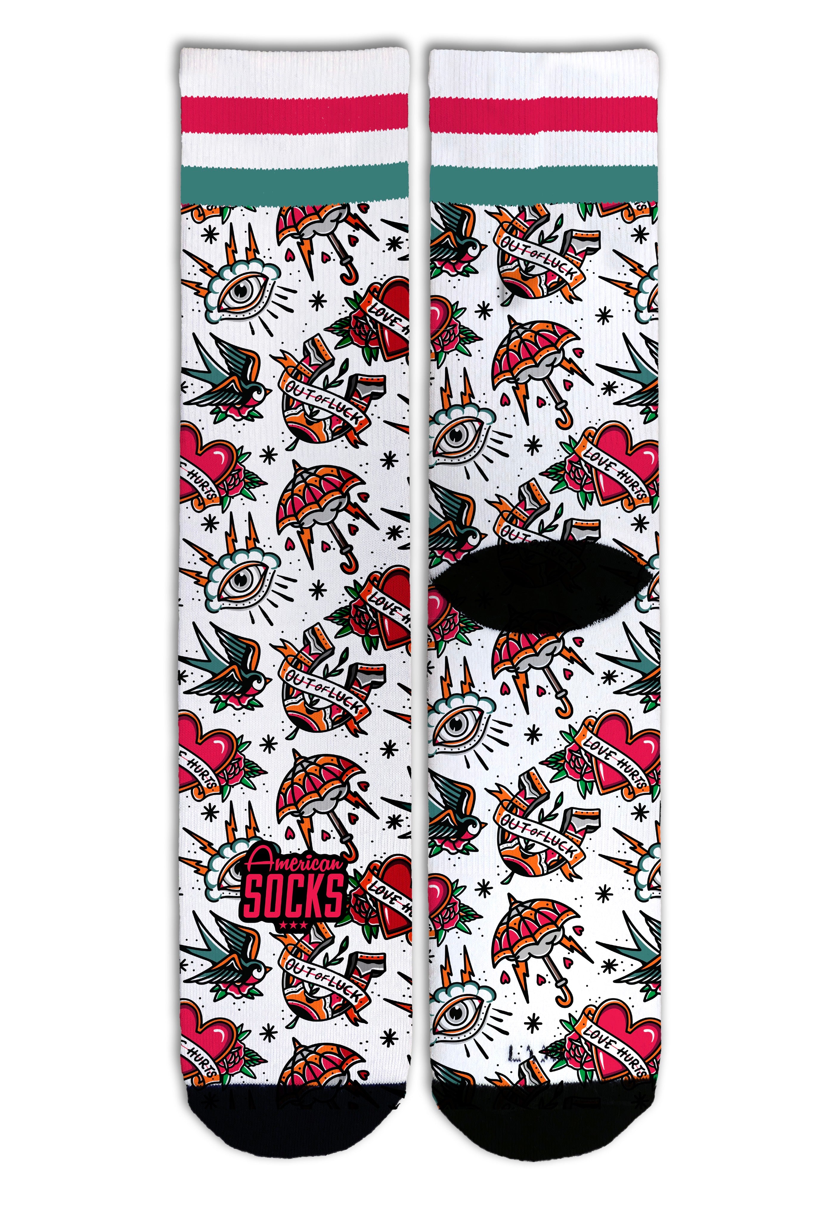 American Socks - Love Hurts Mid High White - Socks | Impericon