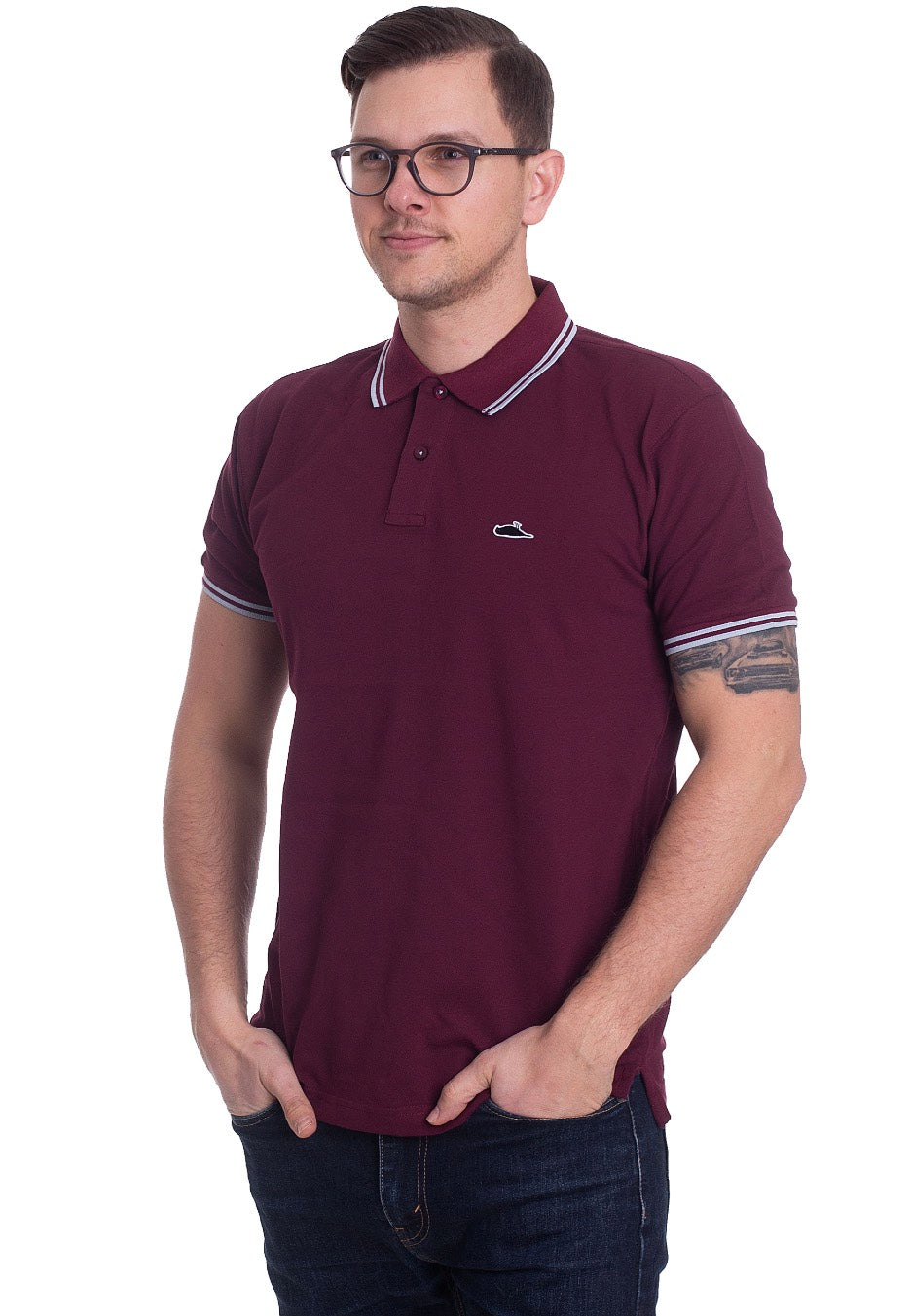 Atticus - Classic Tipped Burgundy/Sky - Polo | Impericon