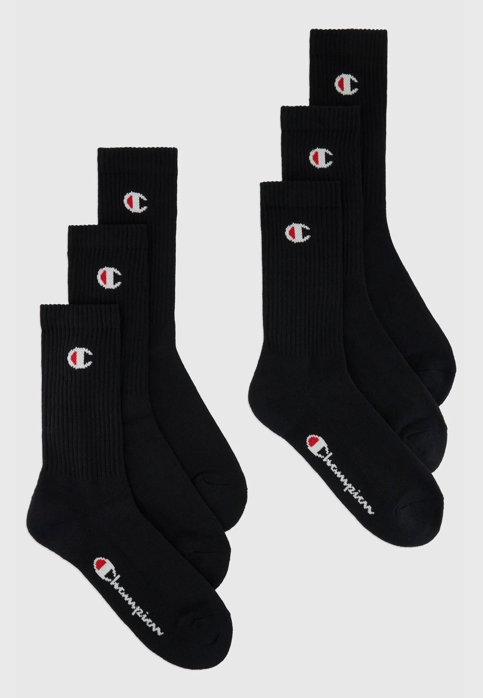 Champion - Crew Pack Of 6 NBK/NBK - Socks | Impericon