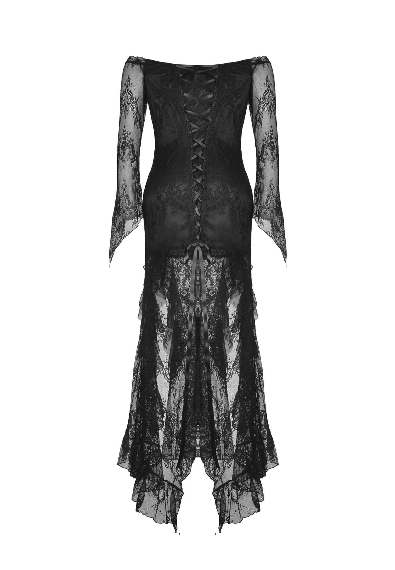 Dark in Love - Gothic Black Lace Frill Swallow Tail Mermaid - Dress ...