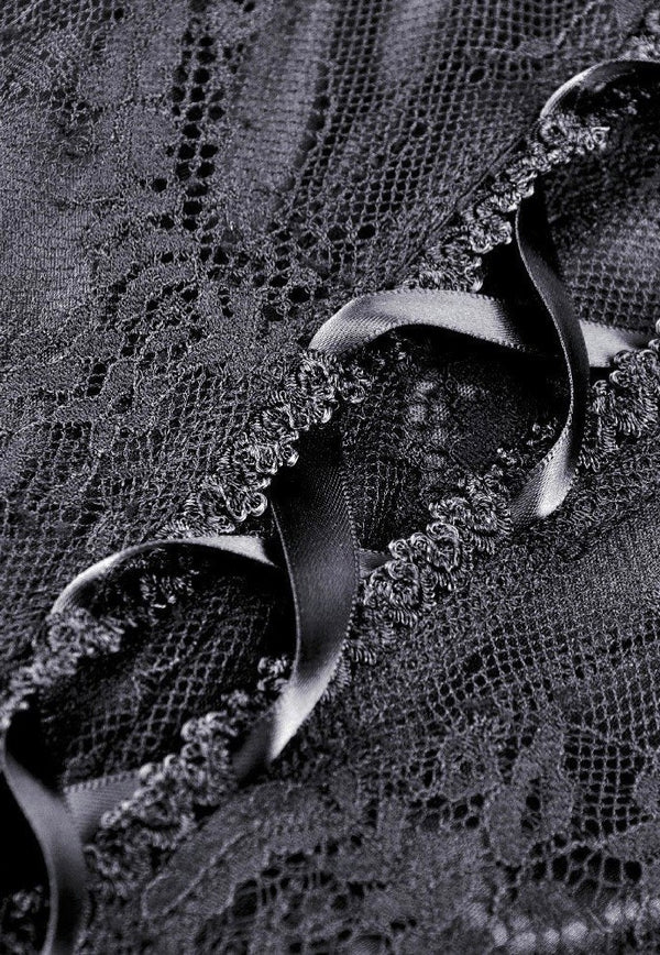 Dark in Love - Gothic Black Lace Frill Swallow Tail Mermaid - Dress ...