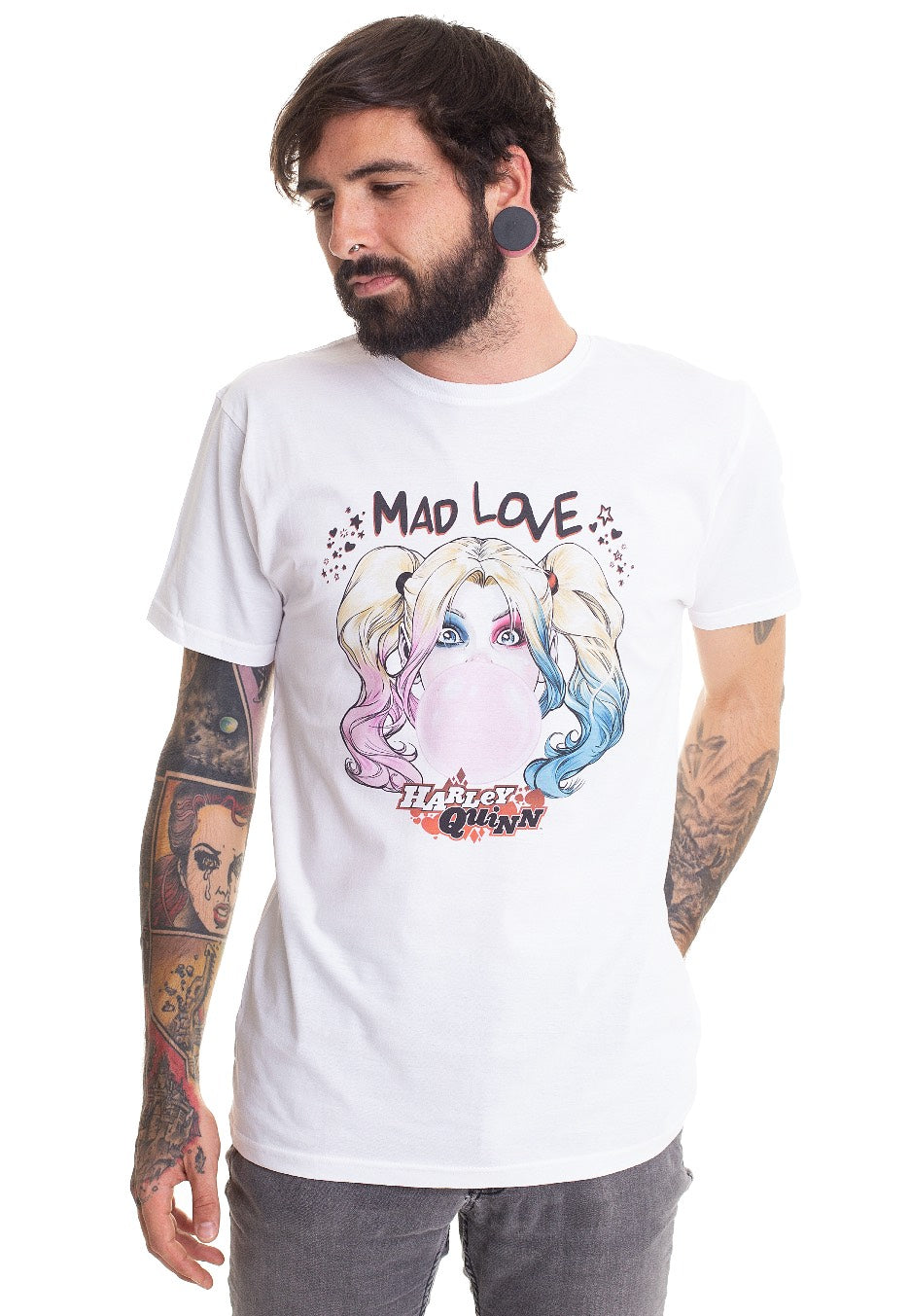 Harley Quinn - Harley Quinn Bubble Gum Portrait White - T-Shirt | Impericon