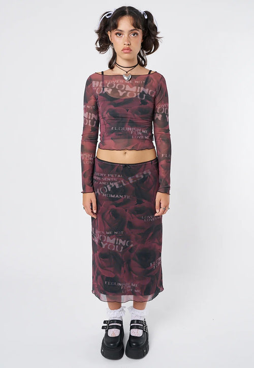 Minga London - Hopeless Romantic Rose Mesh - Top | Impericon