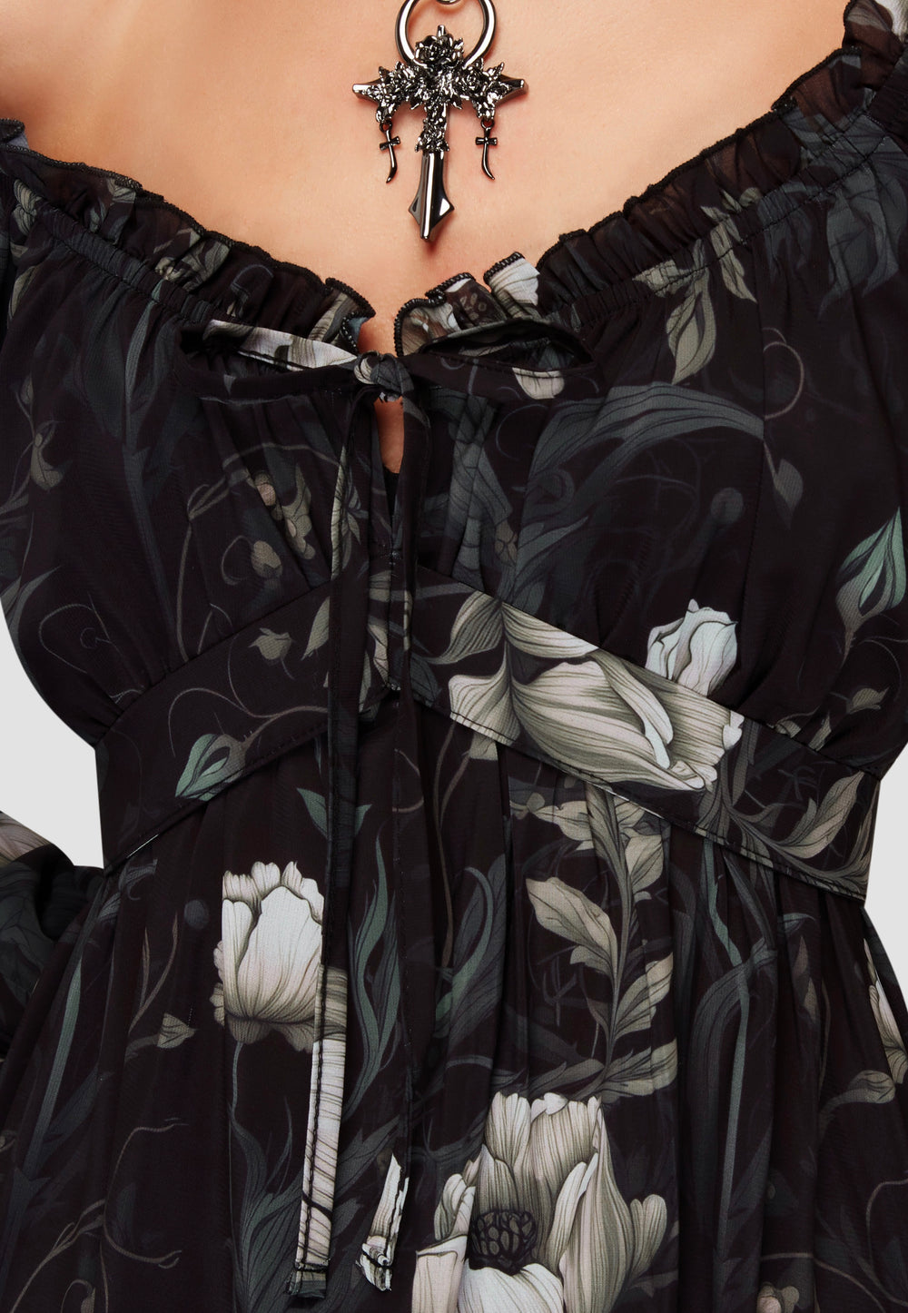 Killstar - Ivory's Chorus Midi Black/Ivory - Dress