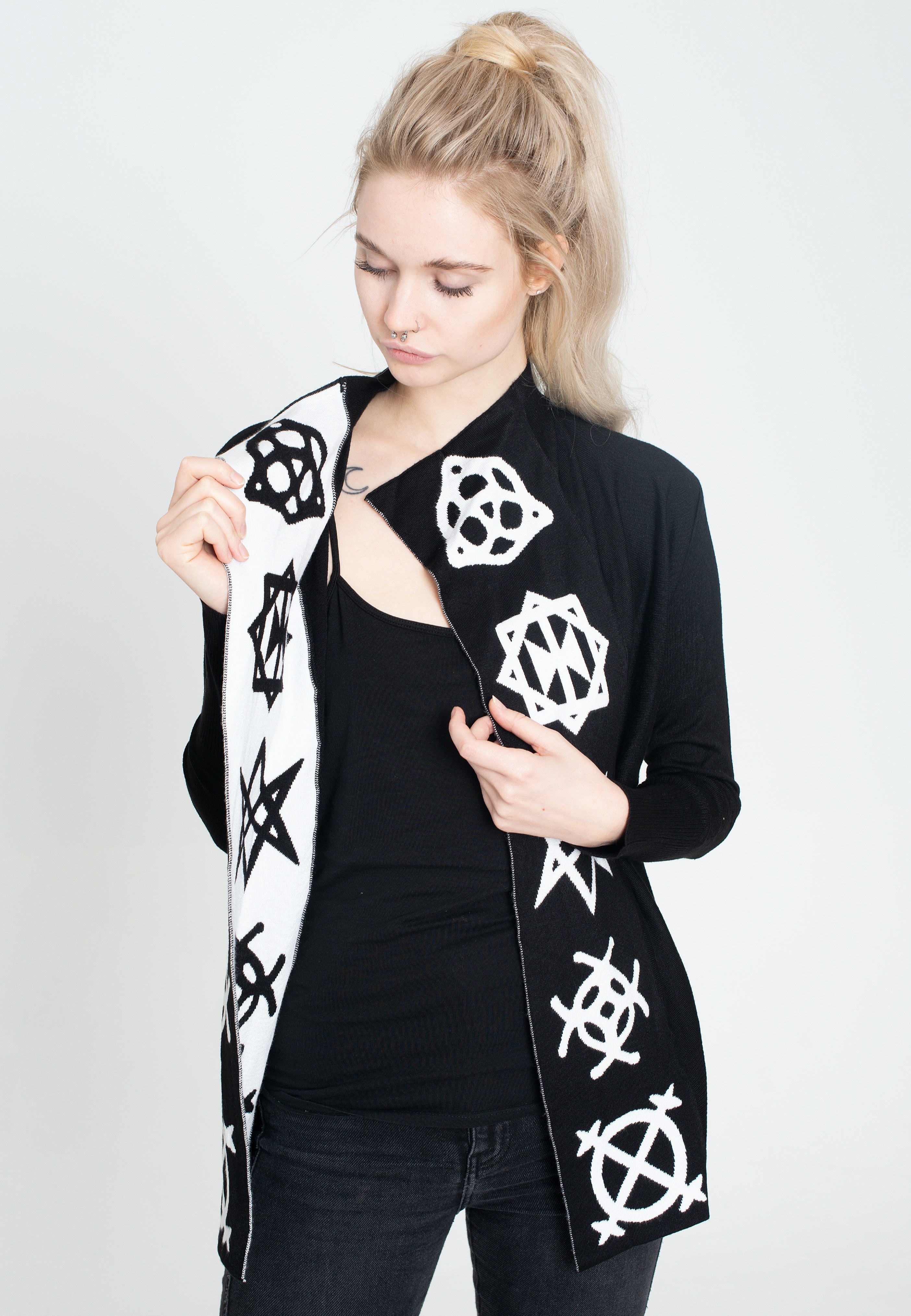 Jawbreaker - Magic Symbols Reverse Black/White - Cardigan | Impericon