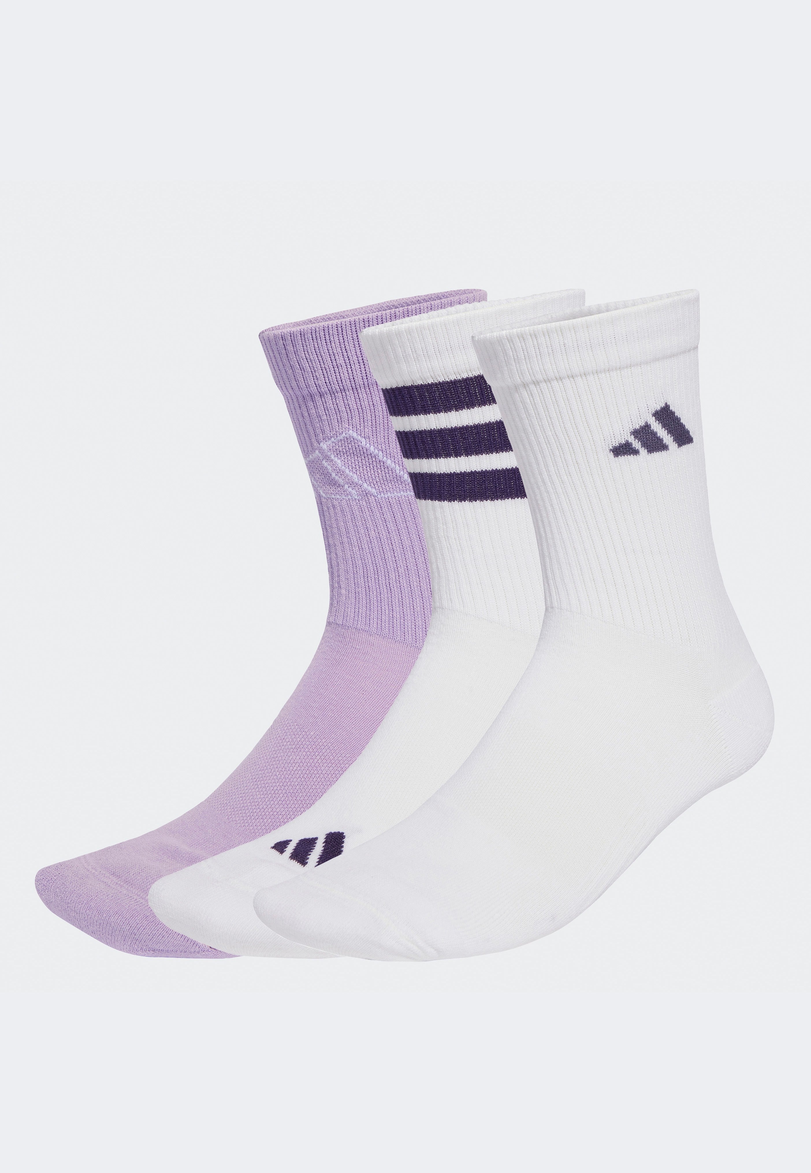 Adidas - Logo Pack Of 3 White/Aurplu/Previo/Powpl - Socks | Impericon