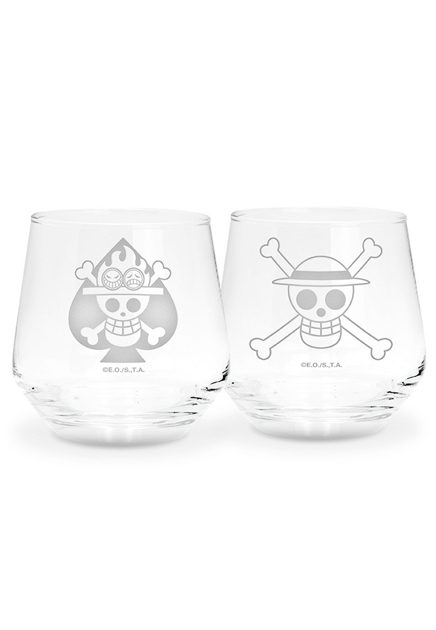 One Piece - Luffy & Ace Set Of 2 - Glass