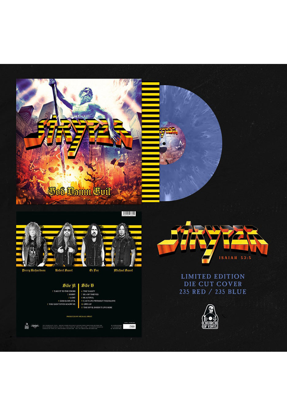 Stryper - God Damn Evil Cloudy Blue - Colored Vinyl | Impericon