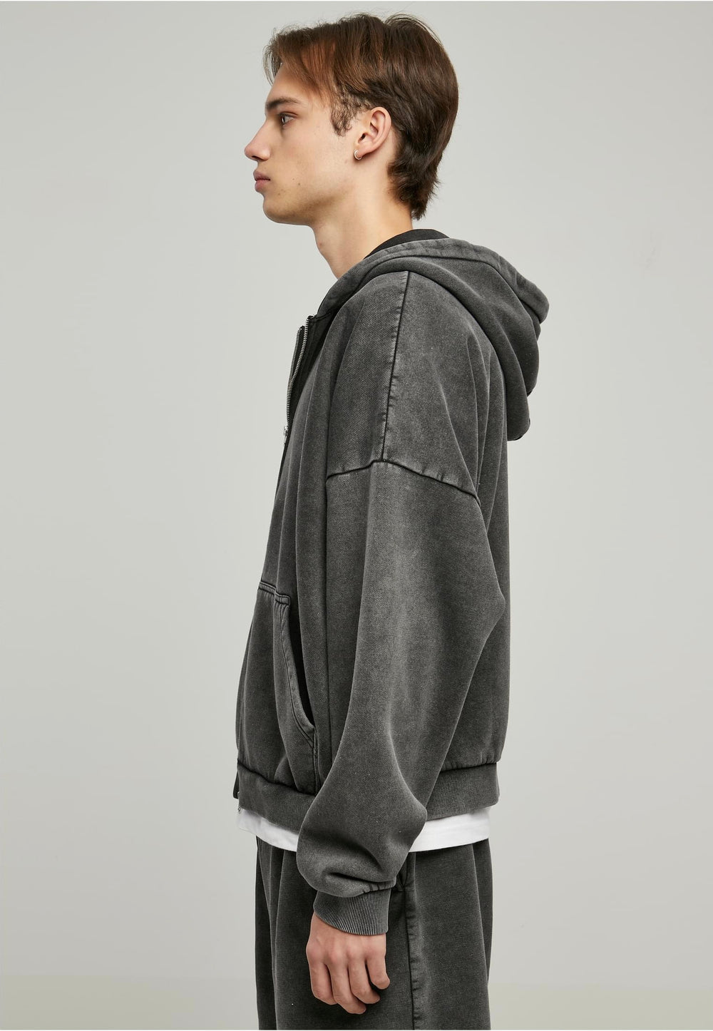 Urban Classics - Heavy Sand Washed 90's Black - Zipper