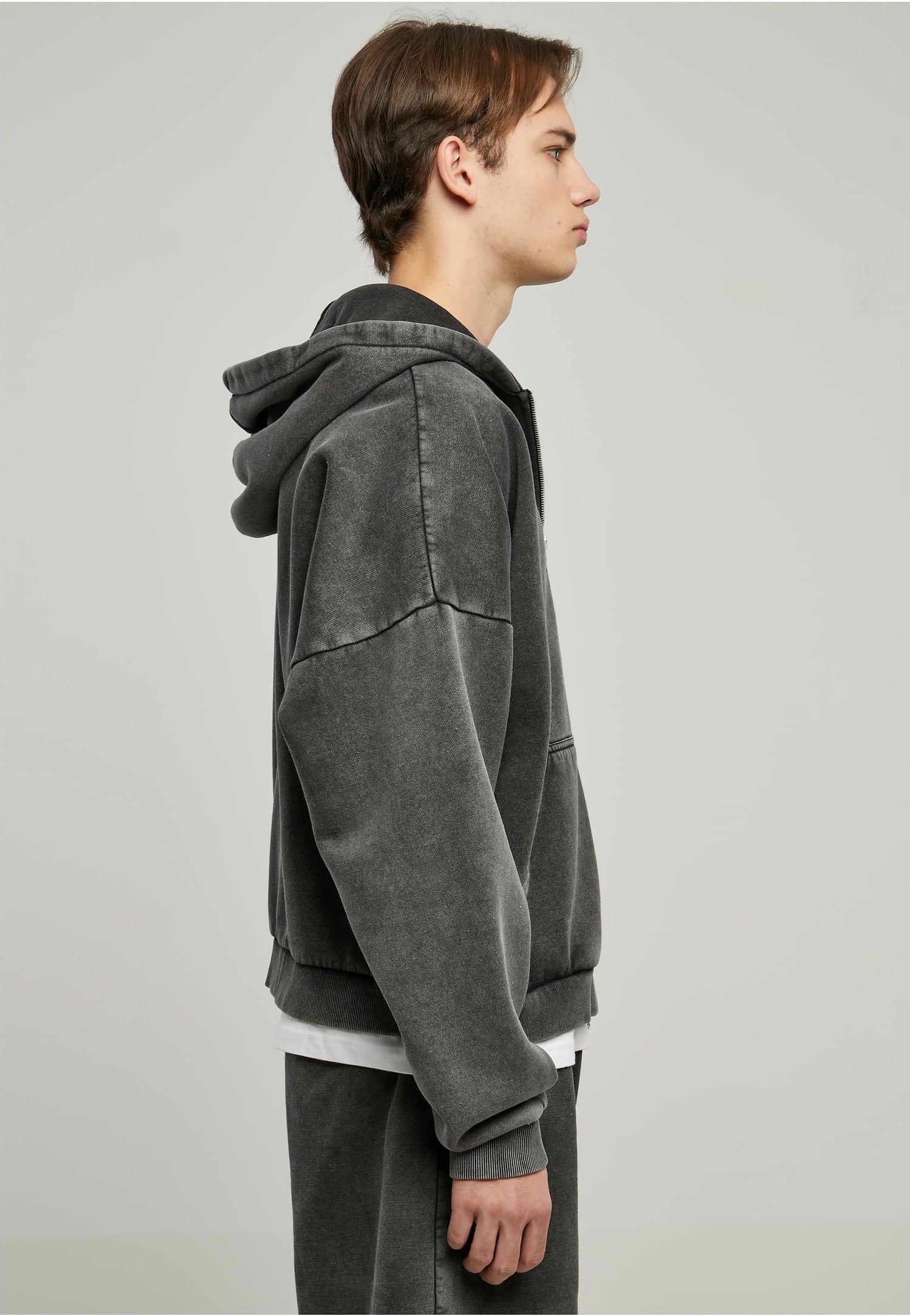 Urban Classics - Heavy Sand Washed 90's Black - Zipper