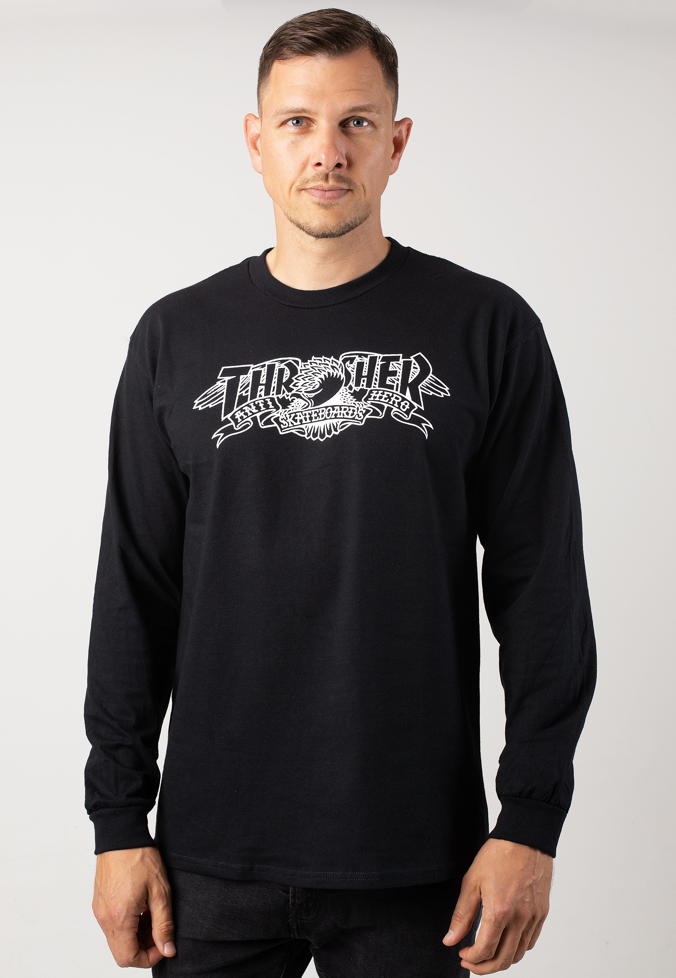 Thrasher x Antihero - Mag Banner Black - Longsleeve | Impericon
