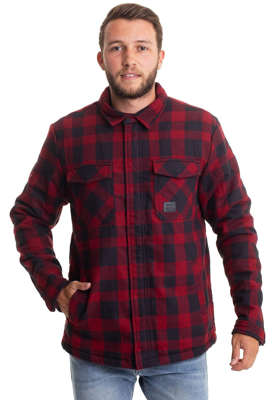 Vintage Industries - Craft Heavyweight Sherpa Red Check - Jacket ...